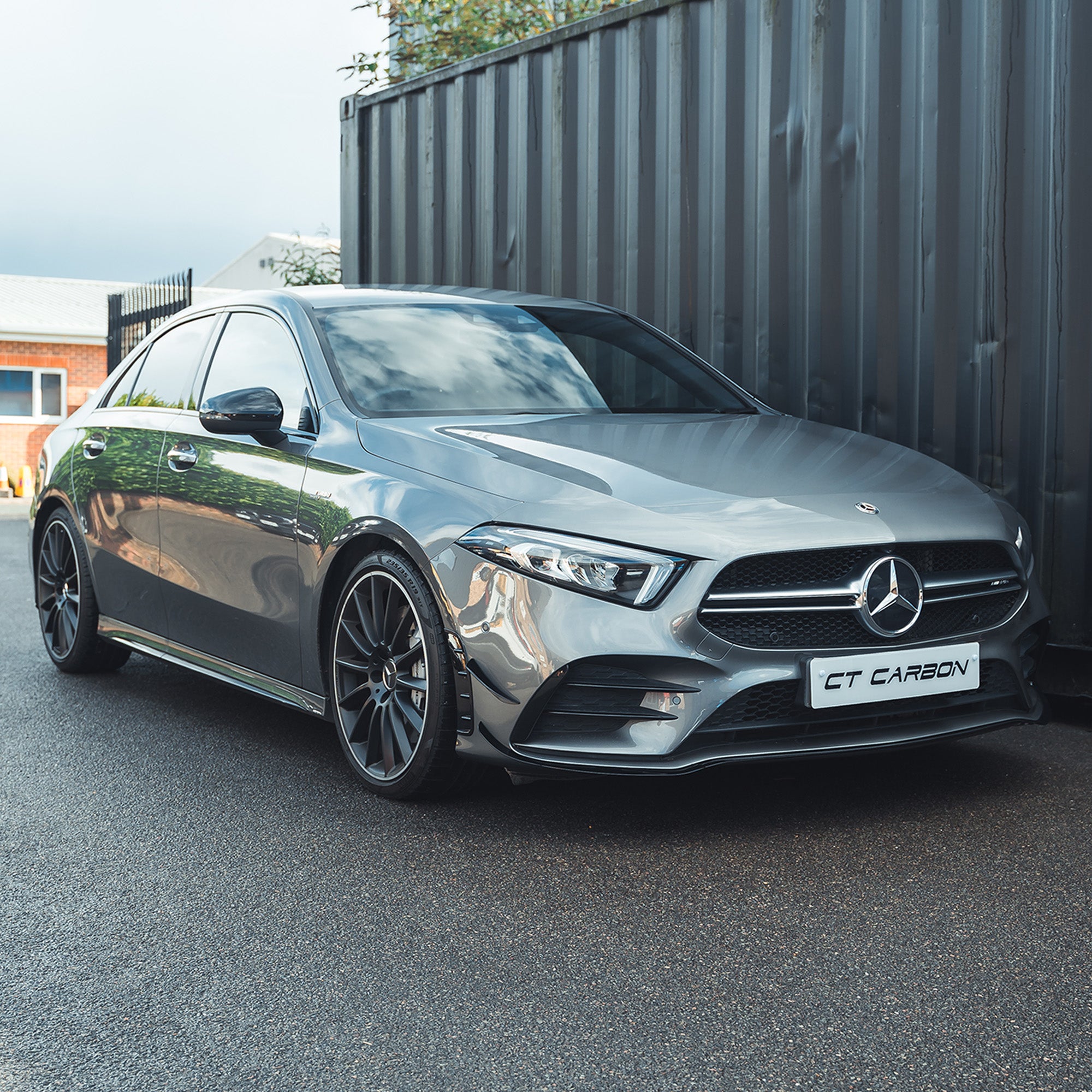 CT CARBON | MERCEDES A-CLASS W177 GLOSS BLACK SPLITTER & CANARDS – CT ...