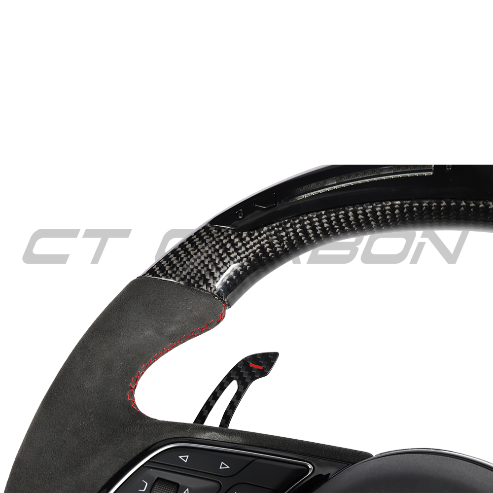 AUDI B9 8V FACELIFT CARBON FIBRE/ ALCANTARA LED FLAT BOTTOM CUSTOM STEERING WHEEL | CT CARBON ...