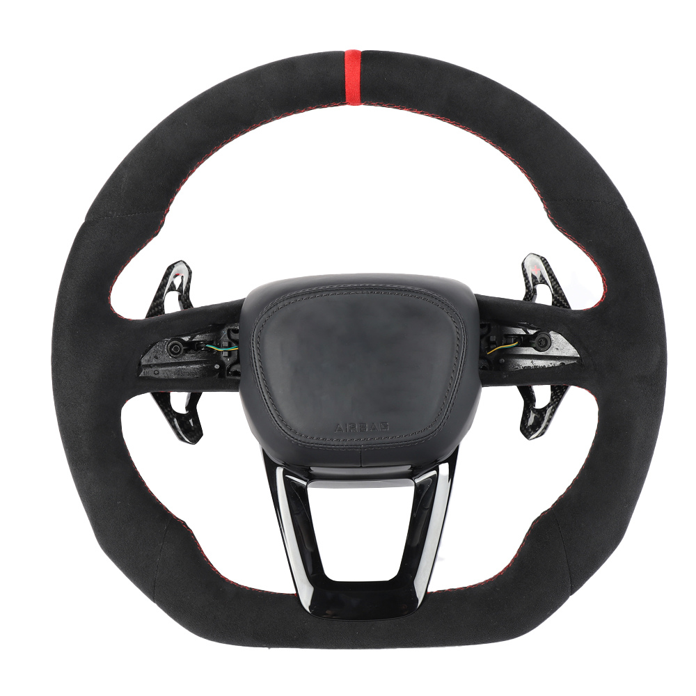 AUDI RSQ8 FULL ALCANTARA FLAT BOTTOM CUSTOM STEERING WHEEL | CT CARBON ...