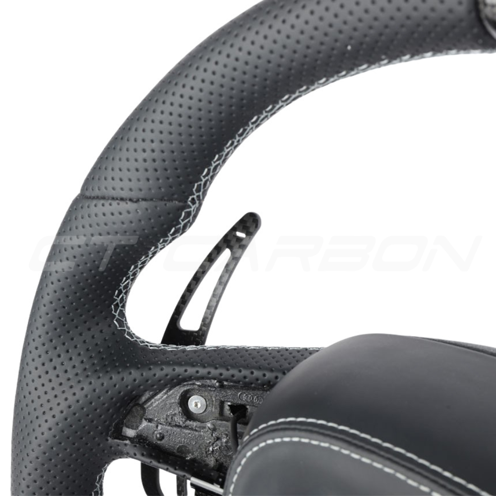 AUDI RSQ3/RSQ5/RSQ8 PERFORATED LEATHER / CARBON FIBRE FLAT BOTTOM ...