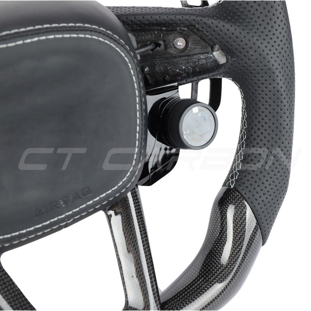 AUDI RSQ3/RSQ5/RSQ8 PERFORATED LEATHER / CARBON FIBRE FLAT BOTTOM ...