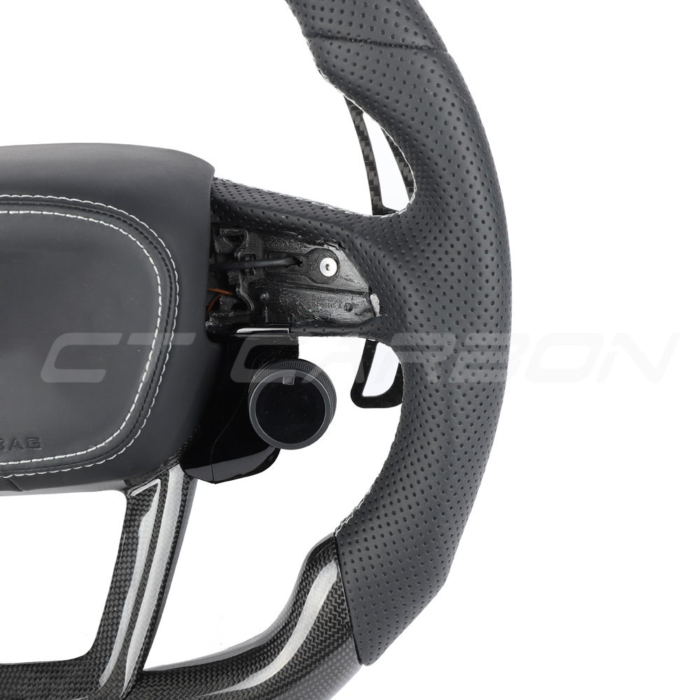 AUDI RSQ8 LEATHER / CARBON FIBRE WITH SWITCHES CUSTOM STEERING WHEEL ...