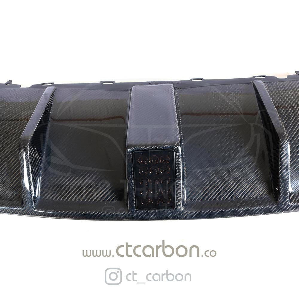 CT CARBON | AUDI RS3 8V SALOON REAR CARBON DIFFUSER WITH DTM LIGHT